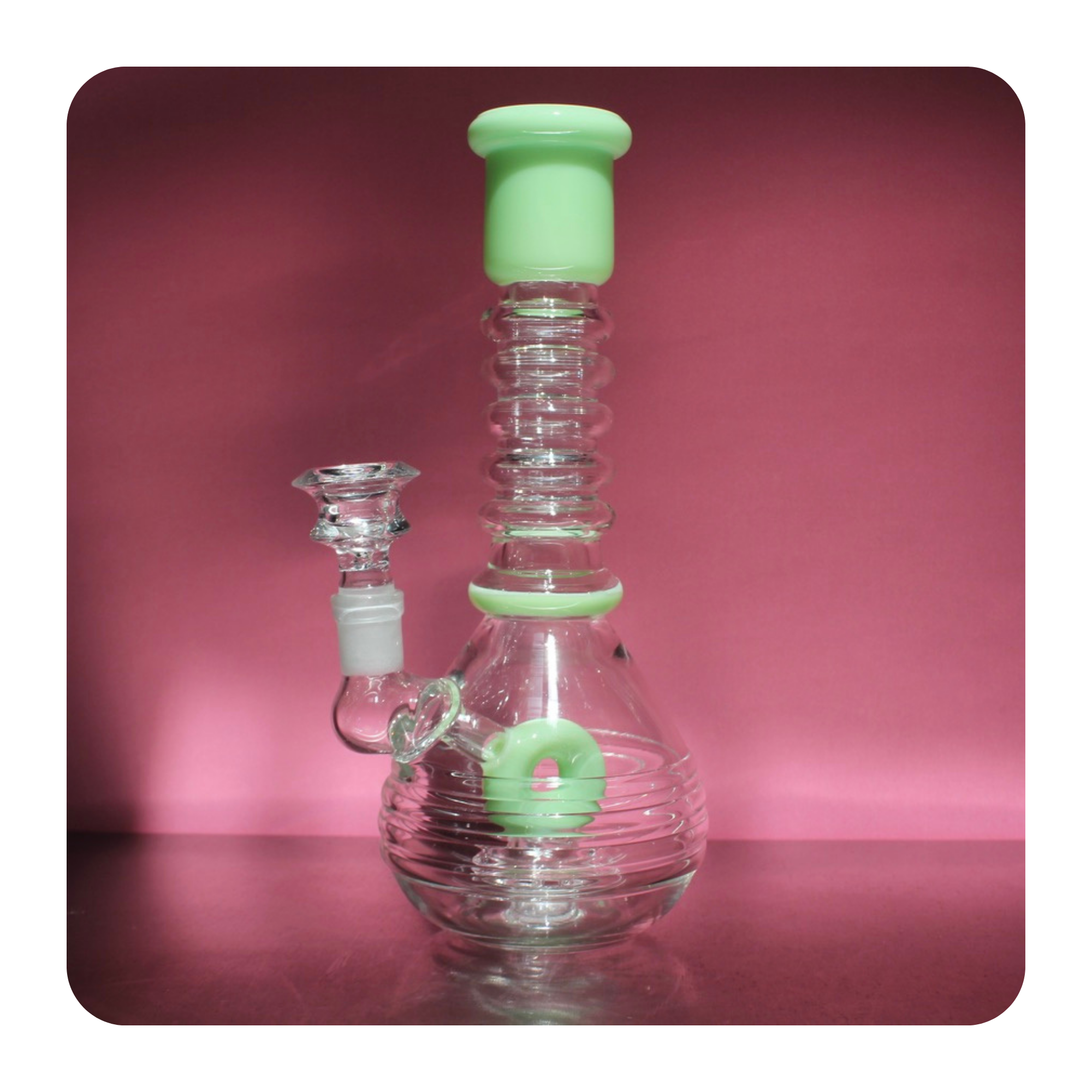 Fancy Ribbed Green Bong with Matching Percolator | Water Pipe – Shop ...